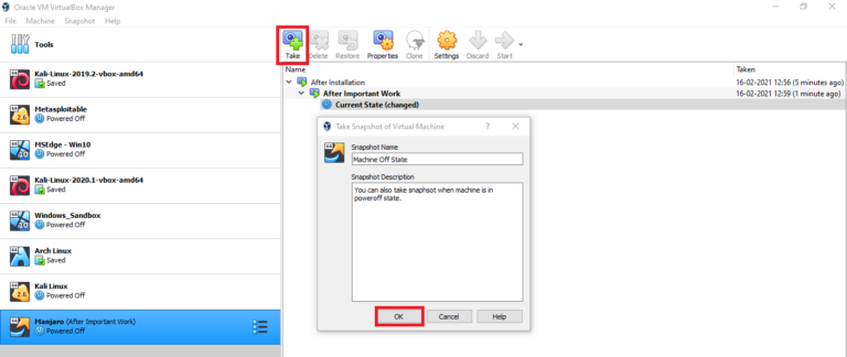 How to Create and Restore Snapshot in VirtualBox? - TechSphinx